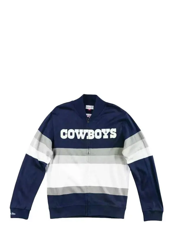 Mitchell & Ness Nfl Dallas Cowboys Stripe Full Zip Sweater - Blue