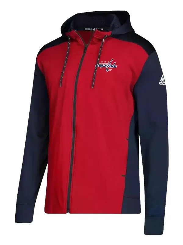 Adidas Nhl Washington Capitals Logo-detail Zip Jacket - Red