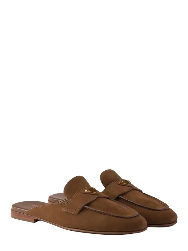 Prada Nubuck Mules - Cocoa Brown