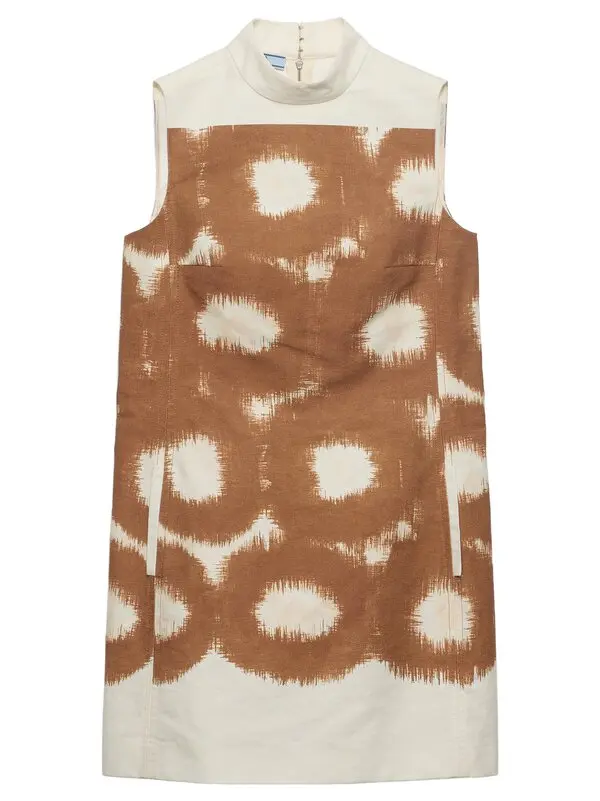 Prada Printed Canvas Mini-dress - Brown