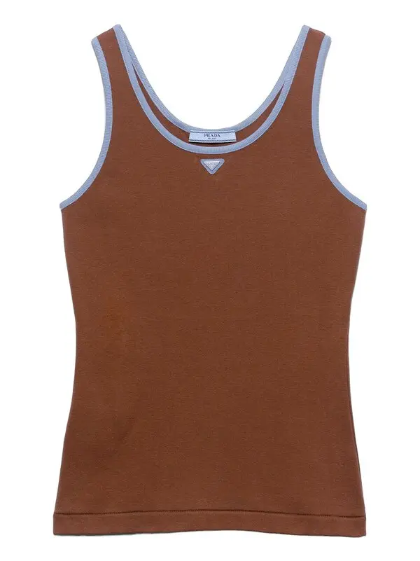 Prada Ribbed Knit Tank Top - Brown