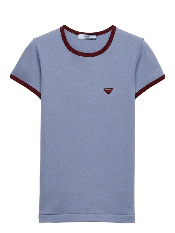 Prada Cotton T-shirt - Aviator Blue/burgundy