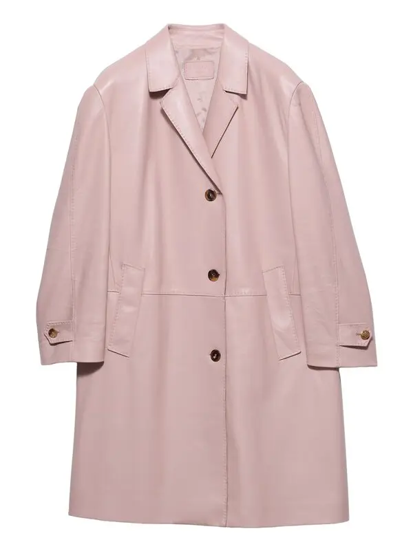 Prada Nappa Leather Coat - Alabaster Pink