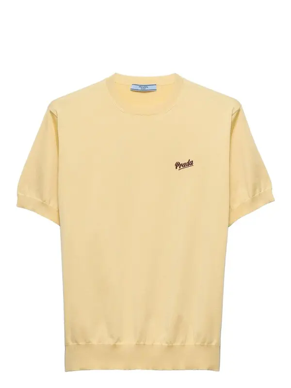 Prada Silk Crew-neck Sweater - Cream/amaranth