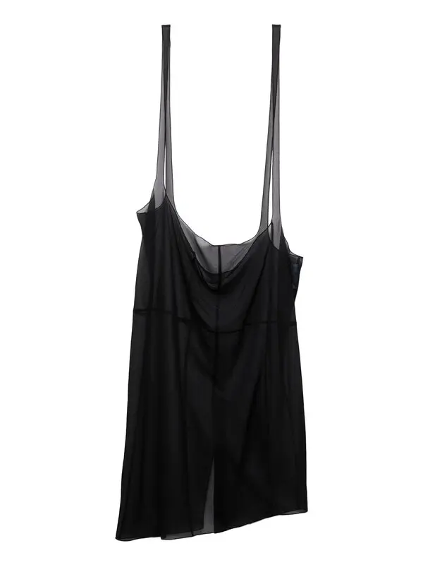 Prada Midi-skirt With Suspender Straps - Black