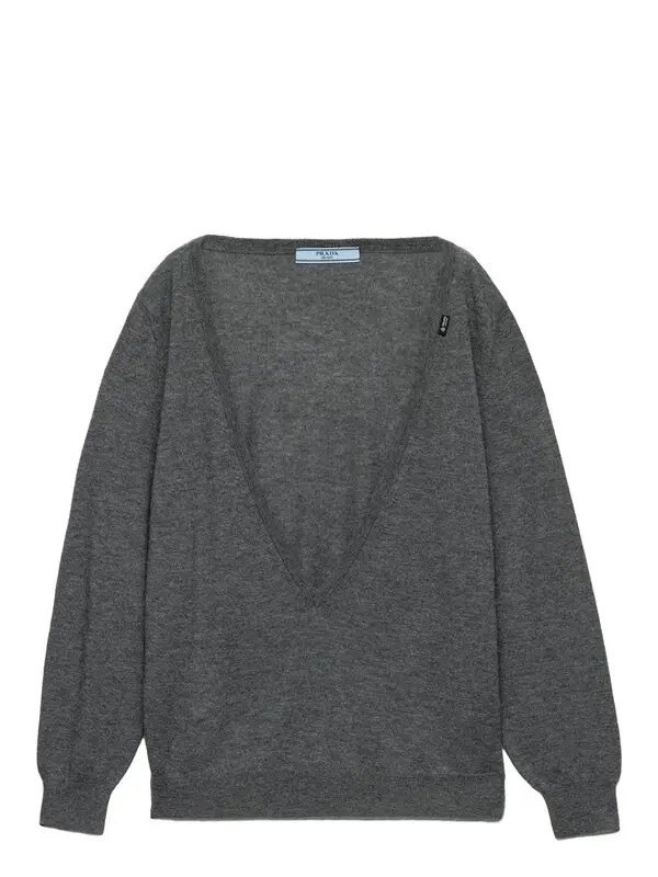 Prada Cashmere V-neck Sweater - Grey