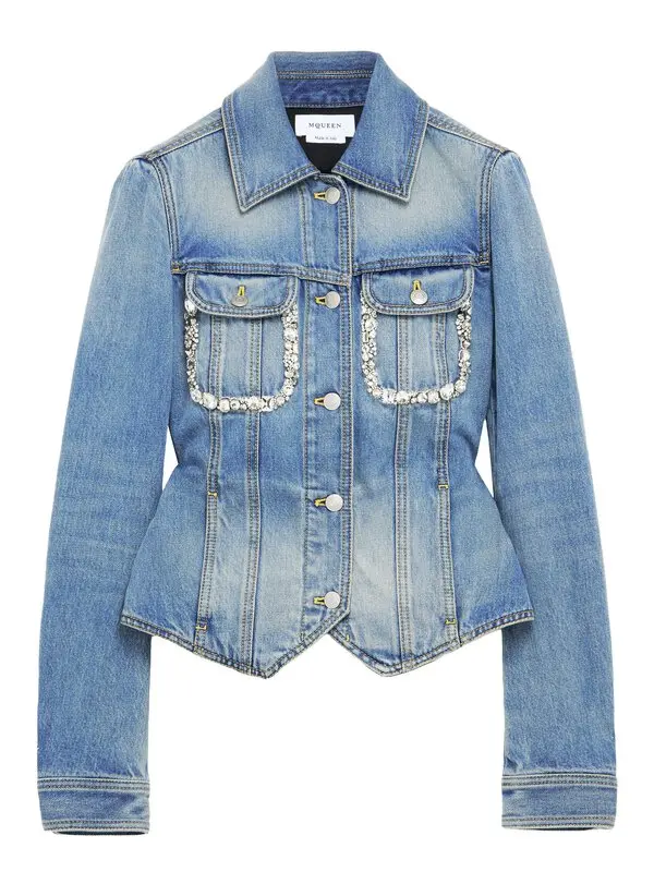 Alexander McQueen Kickback Denim Jacket - Washed Blue