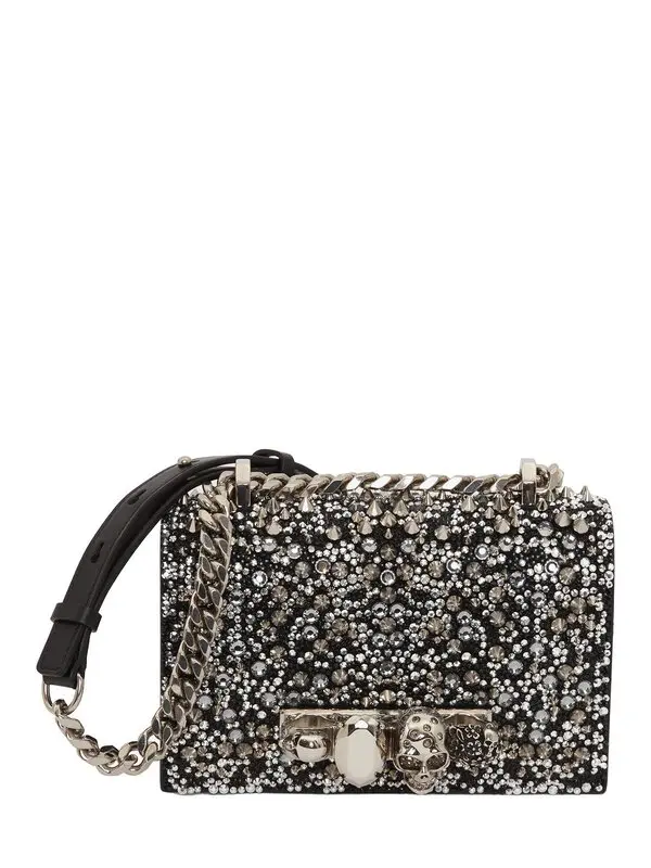 Alexander McQueen Crystal-embellished Mini Jewelled Satchel - Black