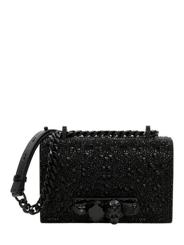 Alexander McQueen Crystal-embellished Mini Jewelled Satchel - Black