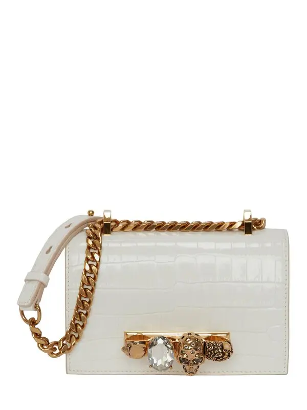 Alexander McQueen Mini Jewelled Satchel - Deep Ivory