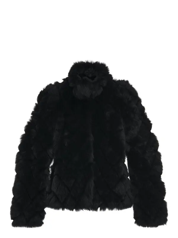 Alexander McQueen Quilted Effect Shearling Jacket - Black