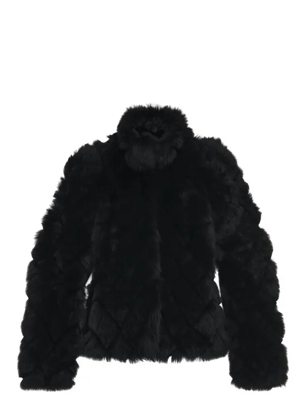 Alexander McQueen Quilted Effect Shearling Jacket - Black