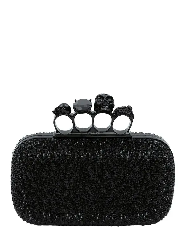 Alexander McQueen Knuckle Clutch With Chain - Black