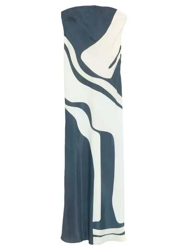 SIR. Strapless Printed Maxi Dress - Blue