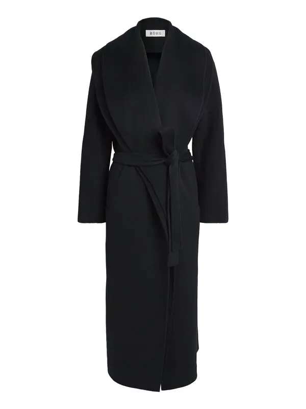 RÓHE Cashmere-wool Signature Scarf Coat - Navy