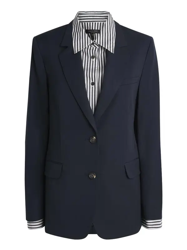 Rag & Bone Wool Frank Blazer - Blue