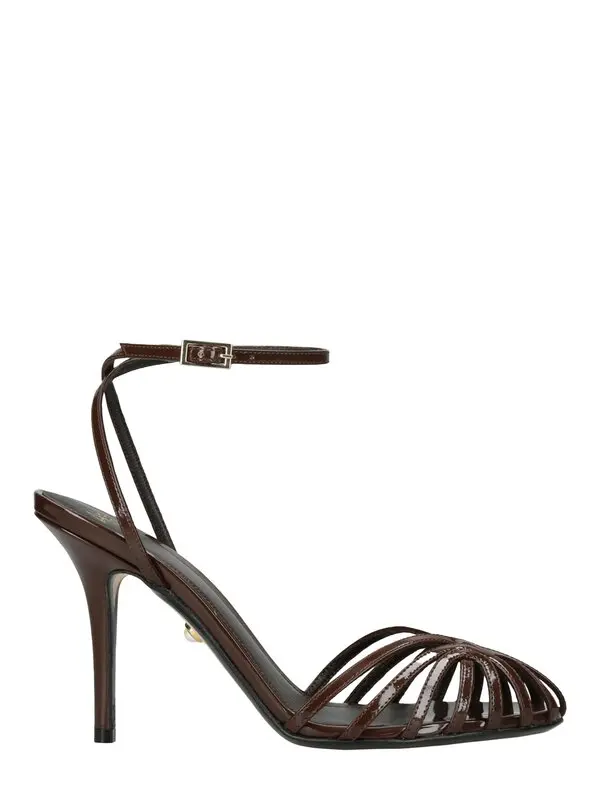 ALEVI MILANO Patent Leather Blake Heeled Sandals 95 - Brown
