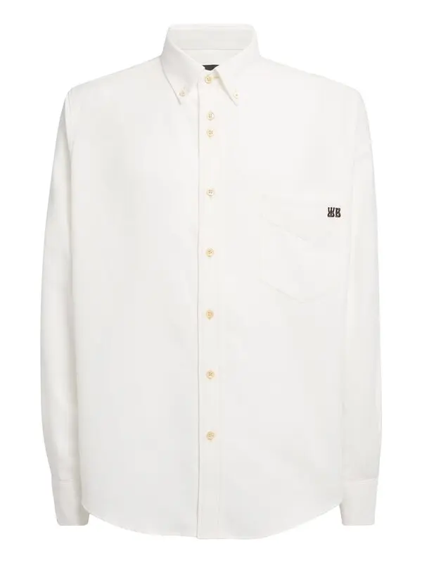 WALES BONNER Cotton Embroidered Isaac Shirt - White