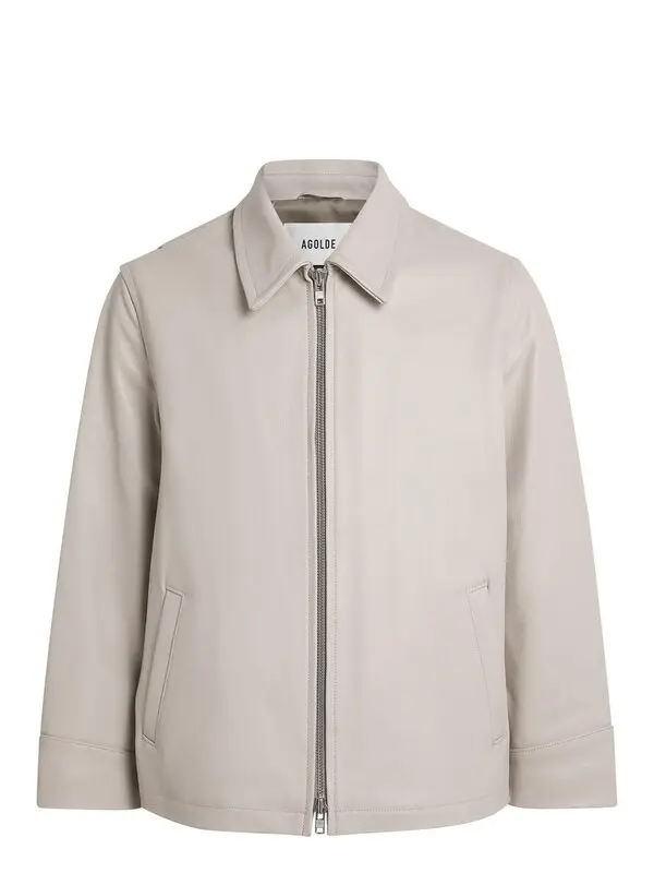 AGOLDE Chadwick Leather Jacket - Beige