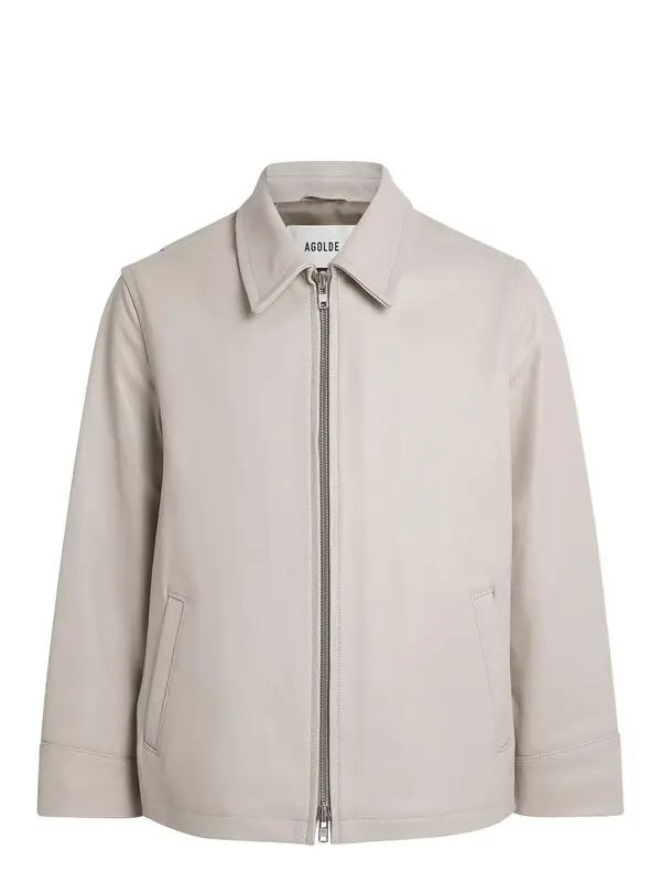 AGOLDE Chadwick Leather Jacket - Beige