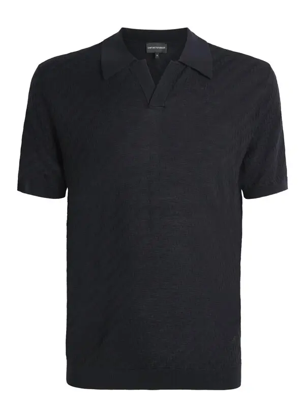 Emporio Armani Woven Polo Shirt - Blue