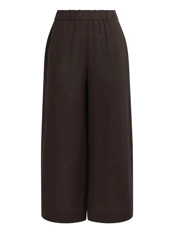 Max Mara Linen Wide-leg Trousers - Brown