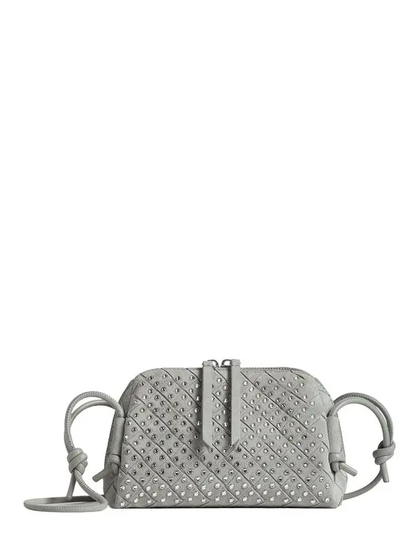Bottega Veneta Suede Embellished Concert Pouch - Grey