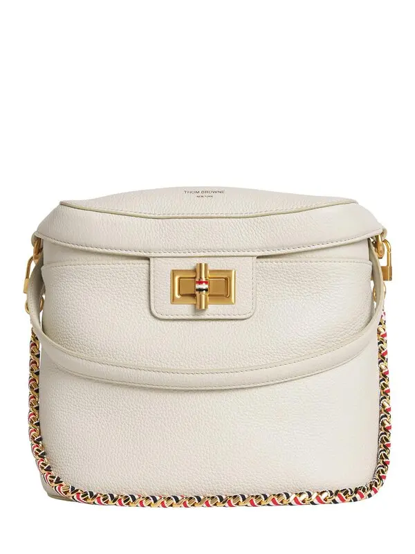 Thom Browne Pebble Leather Box Bag - White