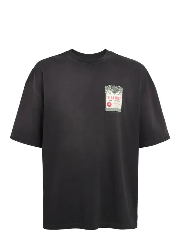 Amiri Cotton Chateau Stamp T-shirt - Black