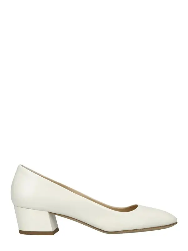 Gabriela Hearst Leather Agathe Heeled Pumps 50 - Ivory