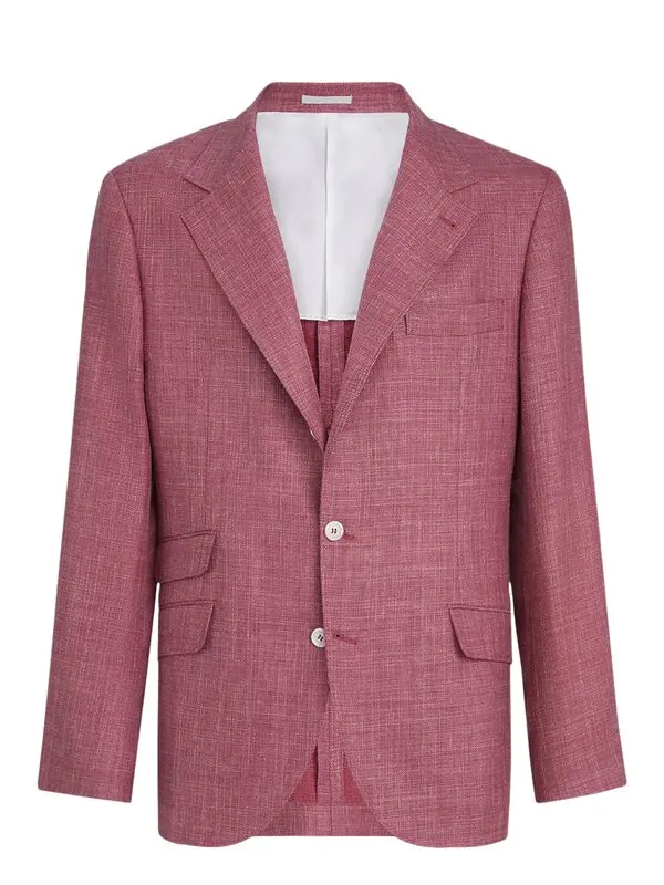 Brunello Cucinelli Wool-silk-linen Deconstructed Blazer - Red