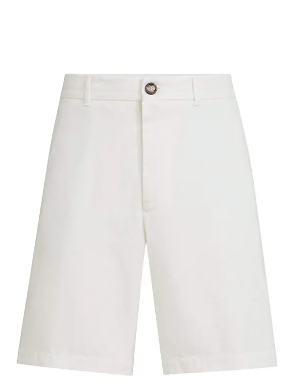 Brunello Cucinelli Cotton Gabardine Bermuda Shorts - White