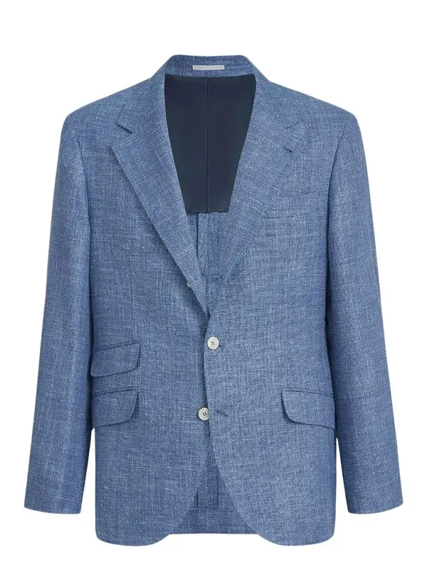 Brunello Cucinelli Wool-silk-linen-cashmere Deconstructed Blazer - Blue