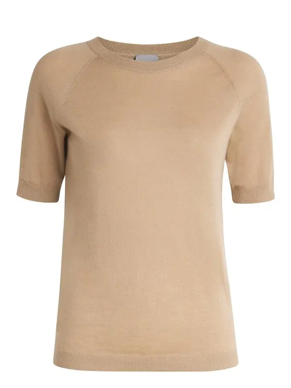 Max Mara Wool-cashmere Short-sleeve Sweater - Beige