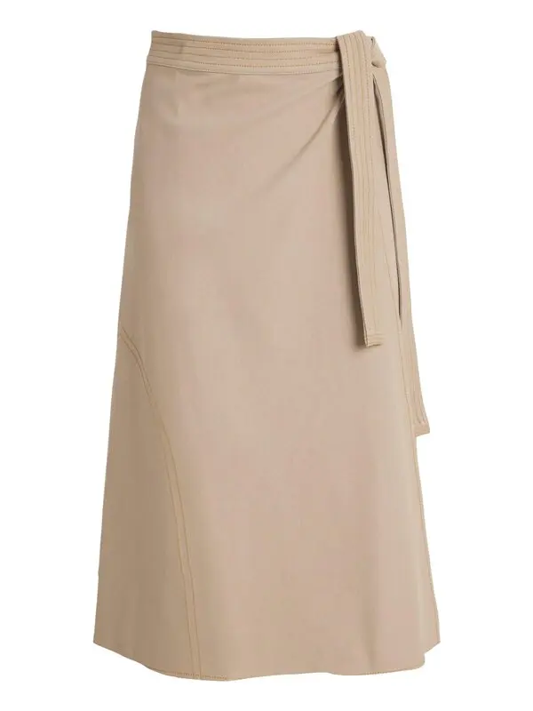 Max Mara Jersey Wrap Midi Skirt - Beige