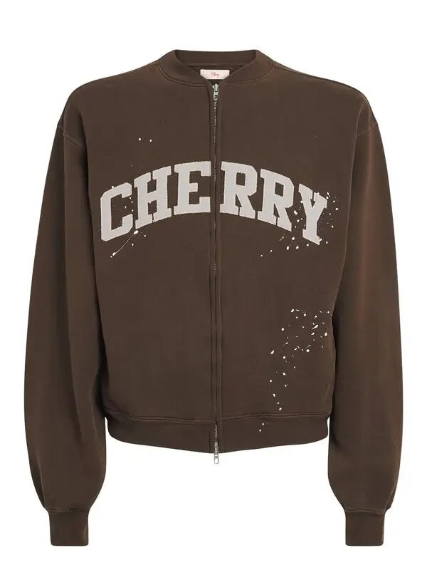 CHERRY LOS ANGELES Cotton Logo Zip-up Jacket - Brown
