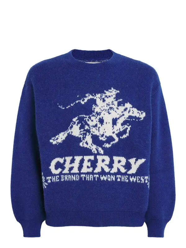 CHERRY LOS ANGELES Alpaca-blend Won The West Sweater - Blue