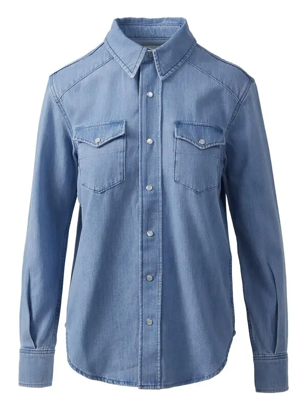 WAKAKUU Anja Denim Shirt - Light Blue Wash