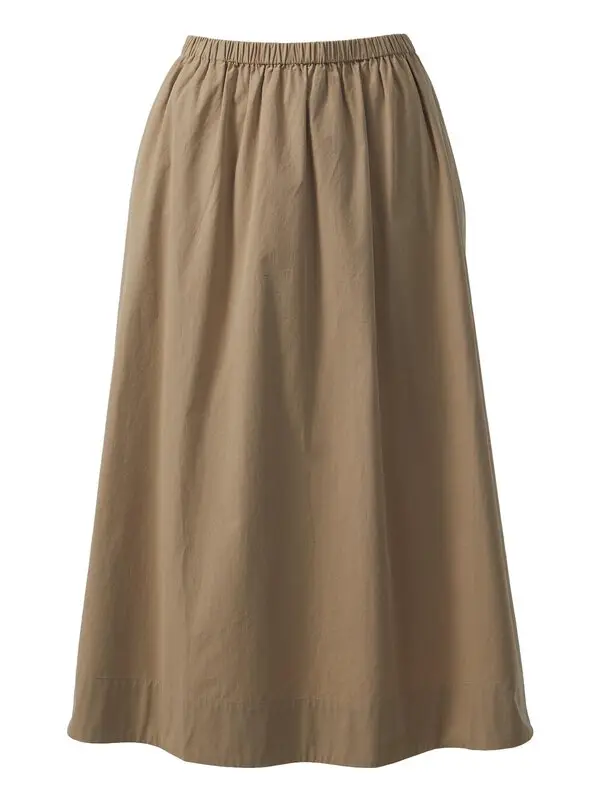 WAKAKUU Sandy Cotton Midi Skirt - Khaki