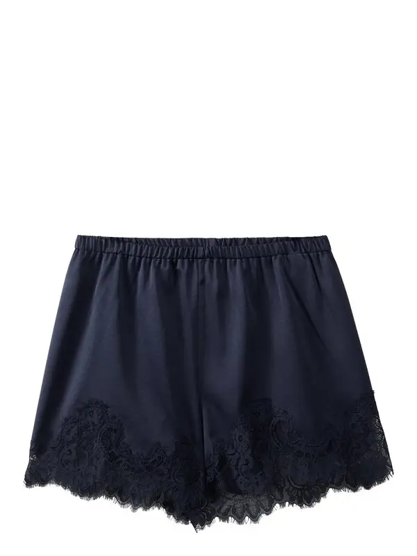 WAKAKUU Lola Lace Shorts - Navy
