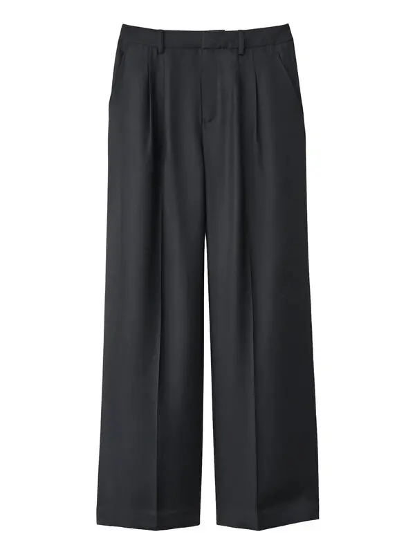 LISA YANG Wide Leg Tailored Trousers - Midnight