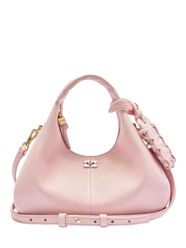 GANNI Grained Hobo Mini Bag - Light Pink