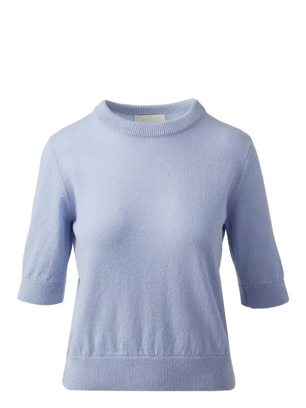 WAKAKUU London Cashmere Top - Light Blue