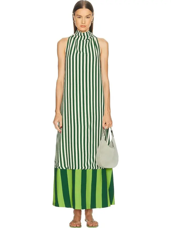SIMONMILLER Mona Crepe Dress - Green Stripe Combo