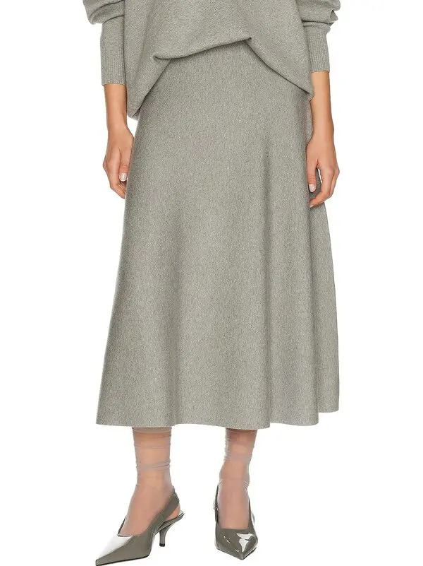 HELSA Xanthe Knit Skirt - Light Grey