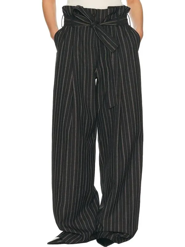 HELSA Stripe Twill Super Baggy Pants - Dark Grey Stripe