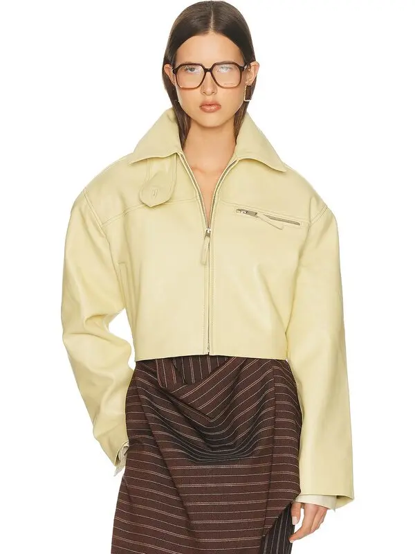 HELSA The 90s Leather Jacket - Banana Yellow