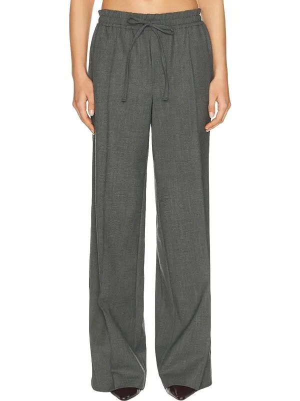 HELSA Wool Blend Drawcord Trousers - Medium Heather Grey