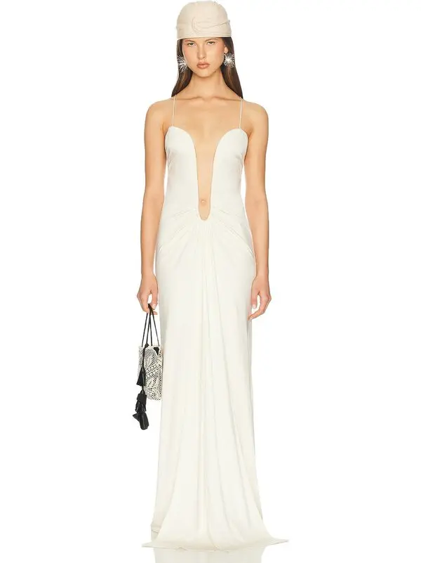 HELSA The Roksanna Draped Dress - Ivory