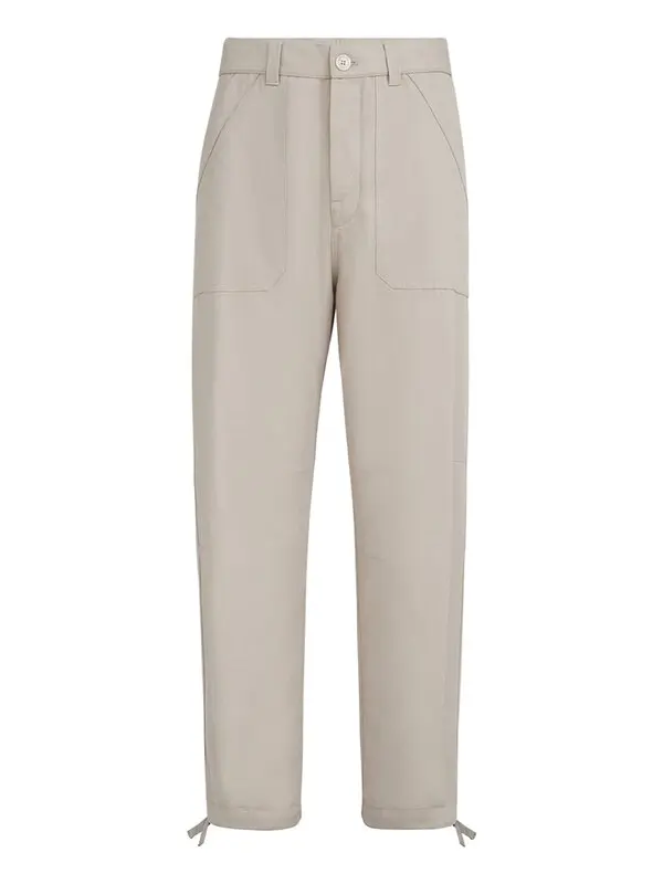 Brunello Cucinelli Linen-cotton Drill Trousers - Brown
